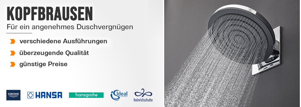 Kopfbrause - Wandmontage oder Deckenmontage - Edelstahl