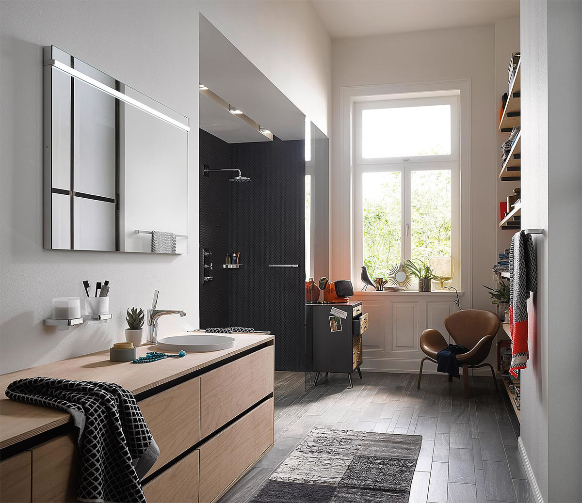 Glashalter emco trend chrom, Kristallglas satiniert - 022000100