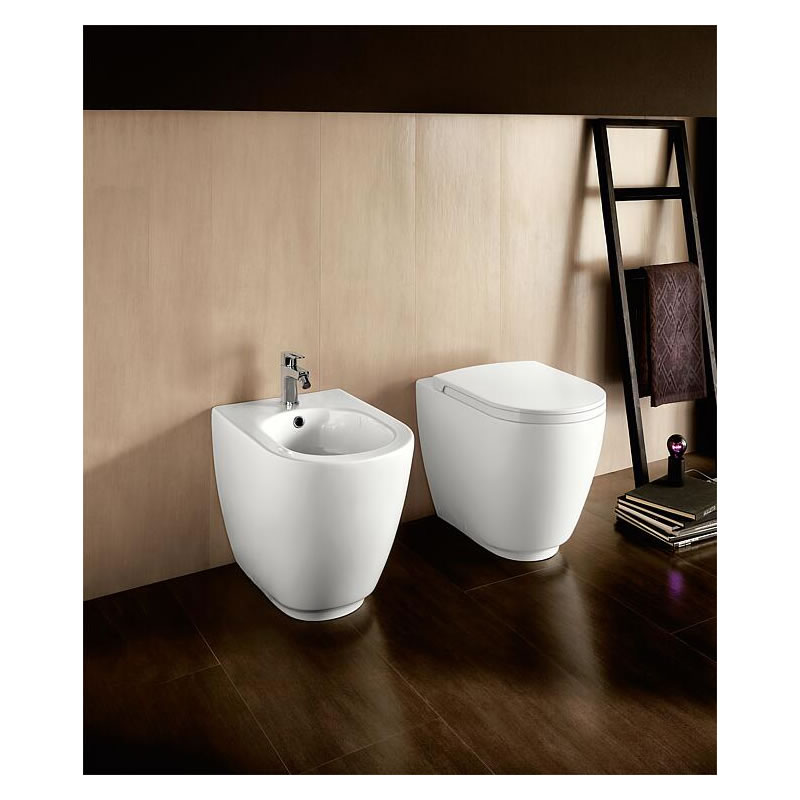 Stand-Tiefspül-WC AIMERA 355 x 410 x 540 mm, spülrandlos, Keramik, weiß ...