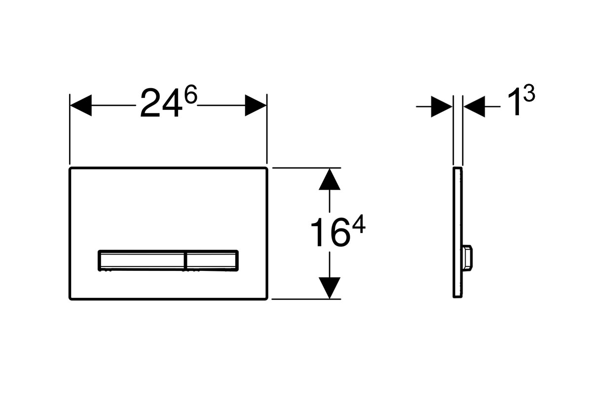 Betätigungsplatte SIGMA50 schwarz/ glanz-chrom/ chrom-gebürste