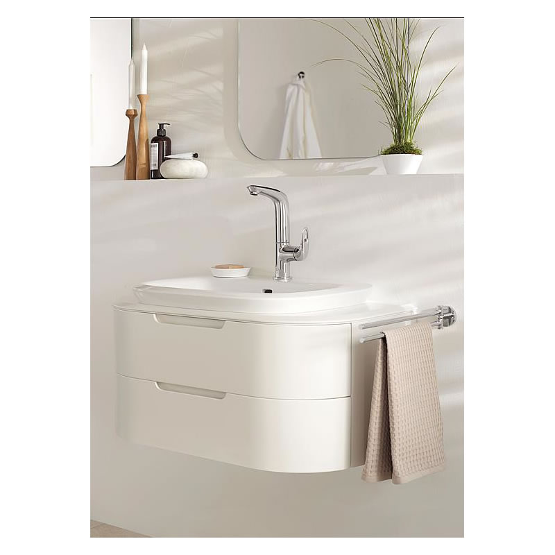 Waschtischmischer Grohe Eurostyle, Ausladung 127 mm schwenkbar, offener Hebel, mit Zugstange ...