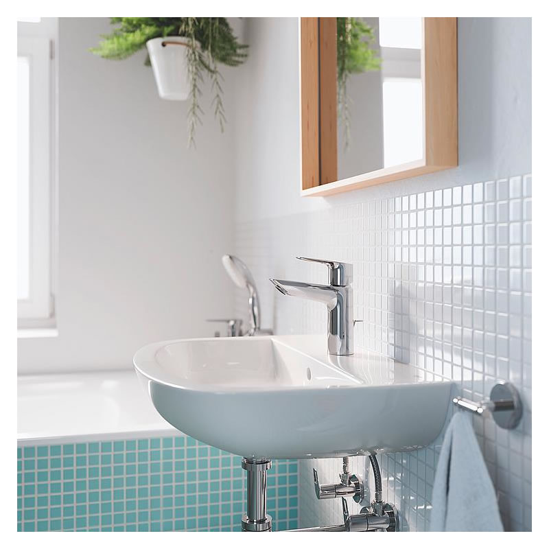 Waschtischmischer Grohe Bauloop M-Size, Ausladung 106 mm, mit Zugstange ...