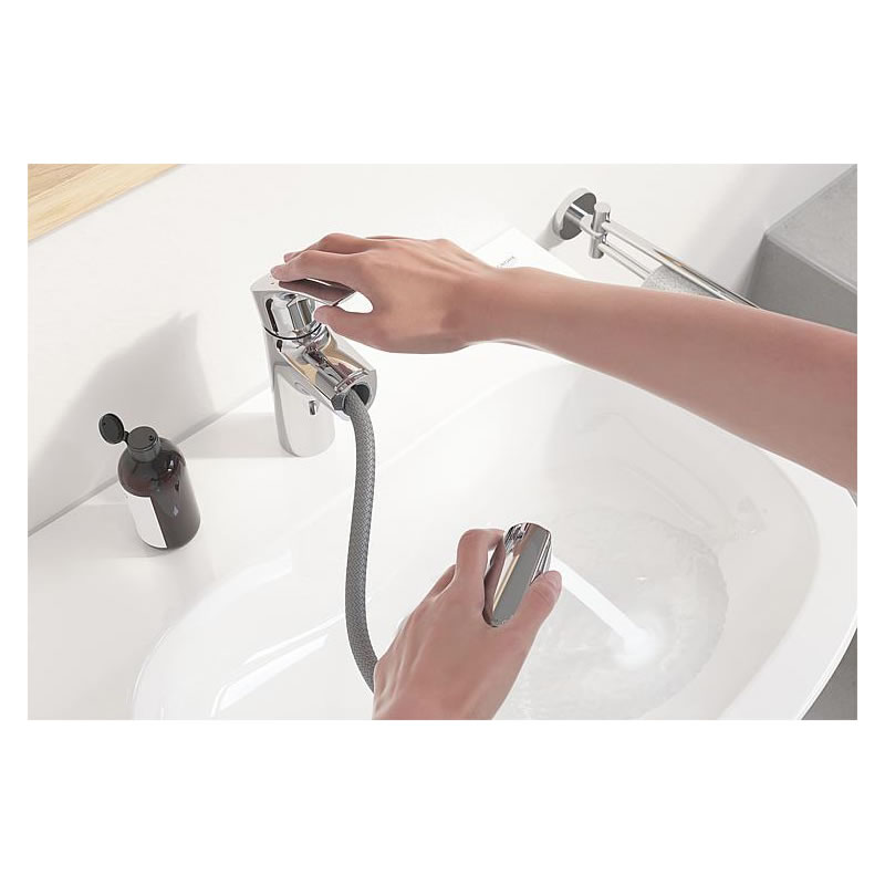 Waschtischmischer Grohe Eurosmart M-Size, Ausladung 121 mm, mit Pop-Up ...