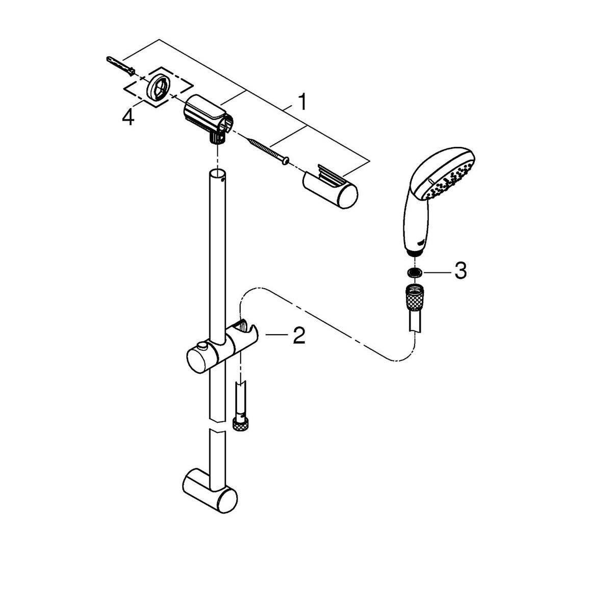 Brause-Set Grohe Tempesta 100 600 mm, 2 Strahlarten, Ø 100 mm, chrom ...