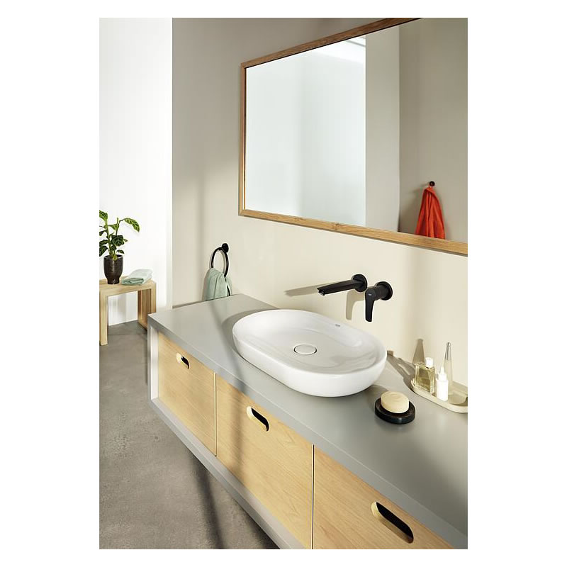 Wand-Waschtischmischer Grohe Eurosmart, Ausladung 211 mm, matte black ...