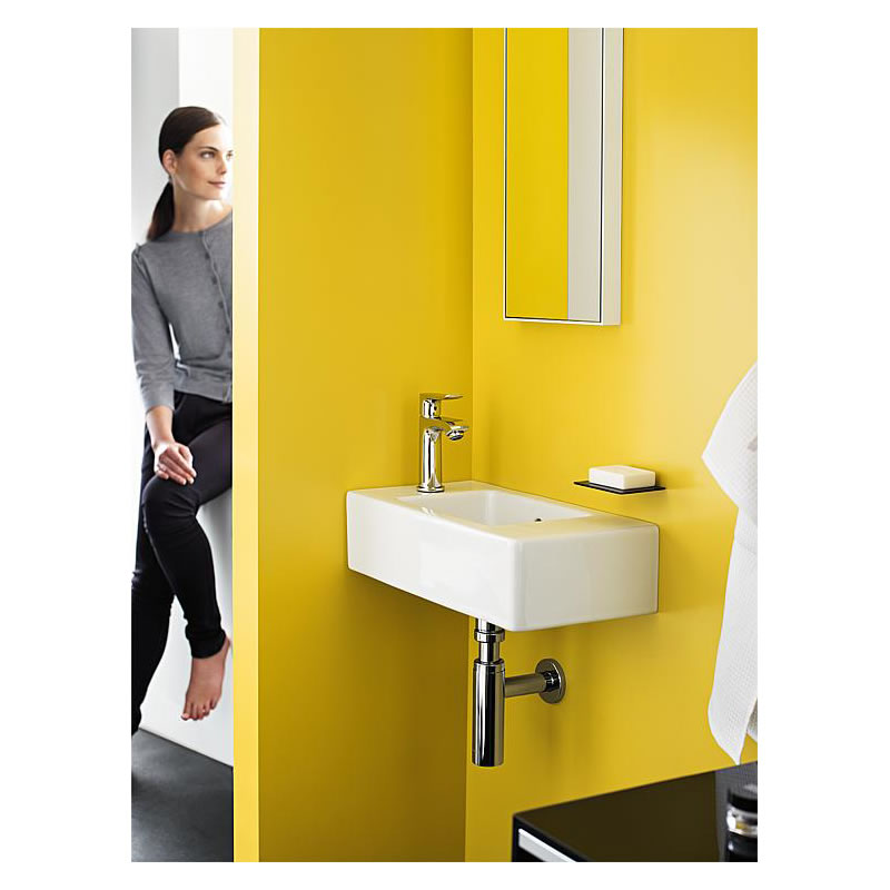 Waschtischmischer Hansgrohe Metris 100, Ausladung 89 mm, mit Zugstange ...