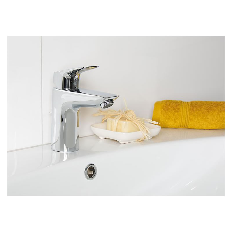 Waschtischmischer Hansgrohe 100 Logis, Ausladung 108 mm, mit Zugstange ...