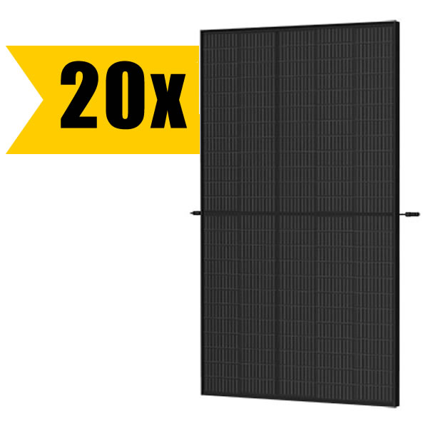 PV-Komplettanlage 8 kWp mit AXITEC Wechselrichter 8 kW, 20 Solarmodulen Glas-Glas full black ...