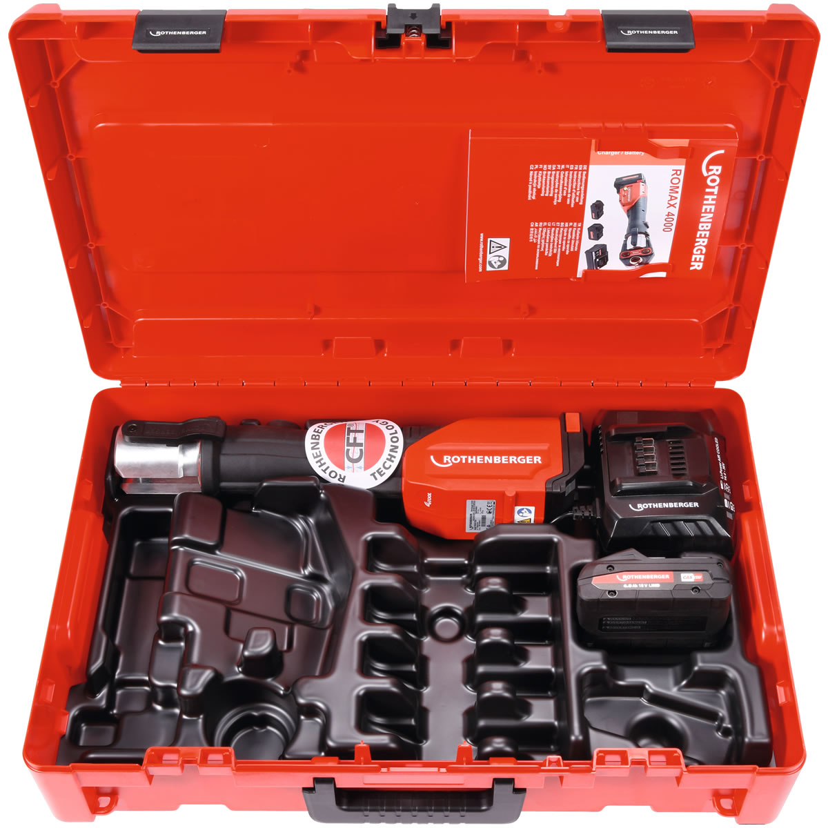 ROTHENBERGER ROMAX 4000 inkl. Akku 4,0 Ah, Schnellladegerät, System-Box ...