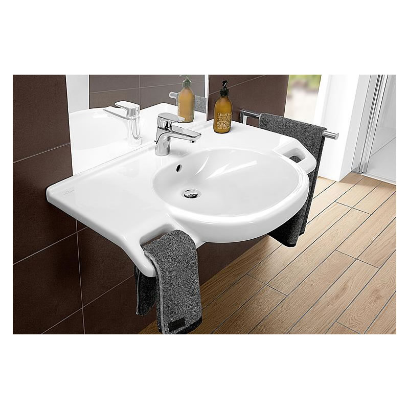 Waschtisch Villeroy & Boch ViCare mit Überlauf, 800 x 550 mm, Hahnloch ...