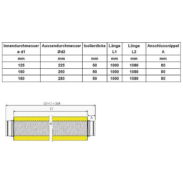 WOLF Schalldämpfer flexibel DN160 Länge 1000 mm für CWL - 2577799