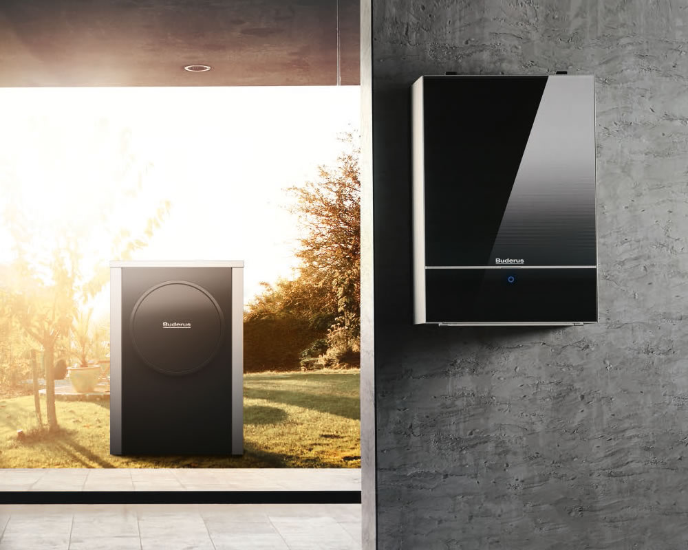 Buderus WLW196i.2-6 AR E S+ Logaplus Wärmepumpen-Paket WLW E6 mit Pufferspeicher PNRZ750.6 ES-B ...