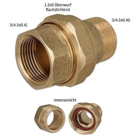 Gewindefitting-Verschraubung 3/4'' IG x 3/4'' AG