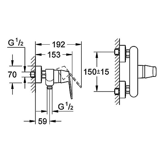Aufputz-Brausemischer Grohe Eurosmart Cosmopolitan, chrom - 32837000