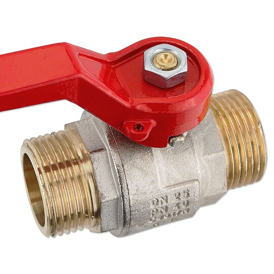 Kugelhahn 1'' AG x 1'' AG - DN 25 - mit Hebelgriff rot