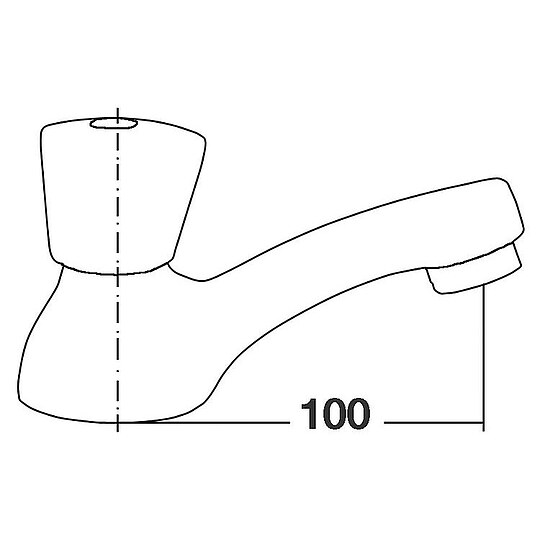 Standventil (Kaltwasser) Etou 70 mm - chrom