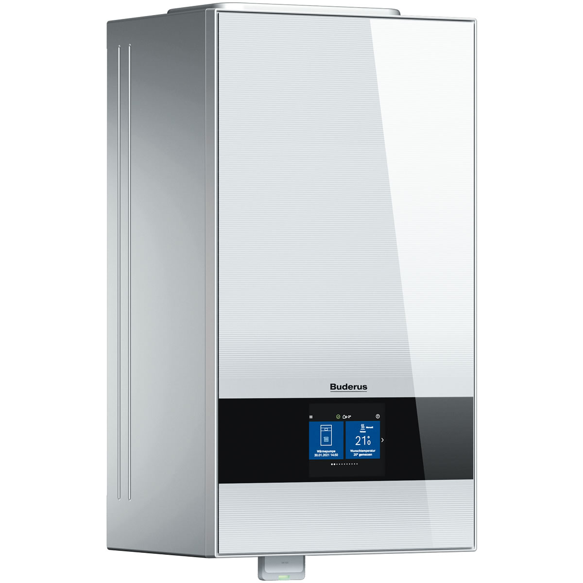 Buderus Luft-Wasser-Wärmepumpe Logaplus WLW186i-12 AR 12 E mit integriertem Heizstab, weiß ...