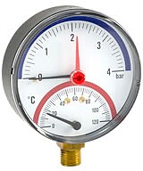 Manometer Axial & Radial - Heizung / Wasserdruck Manometer