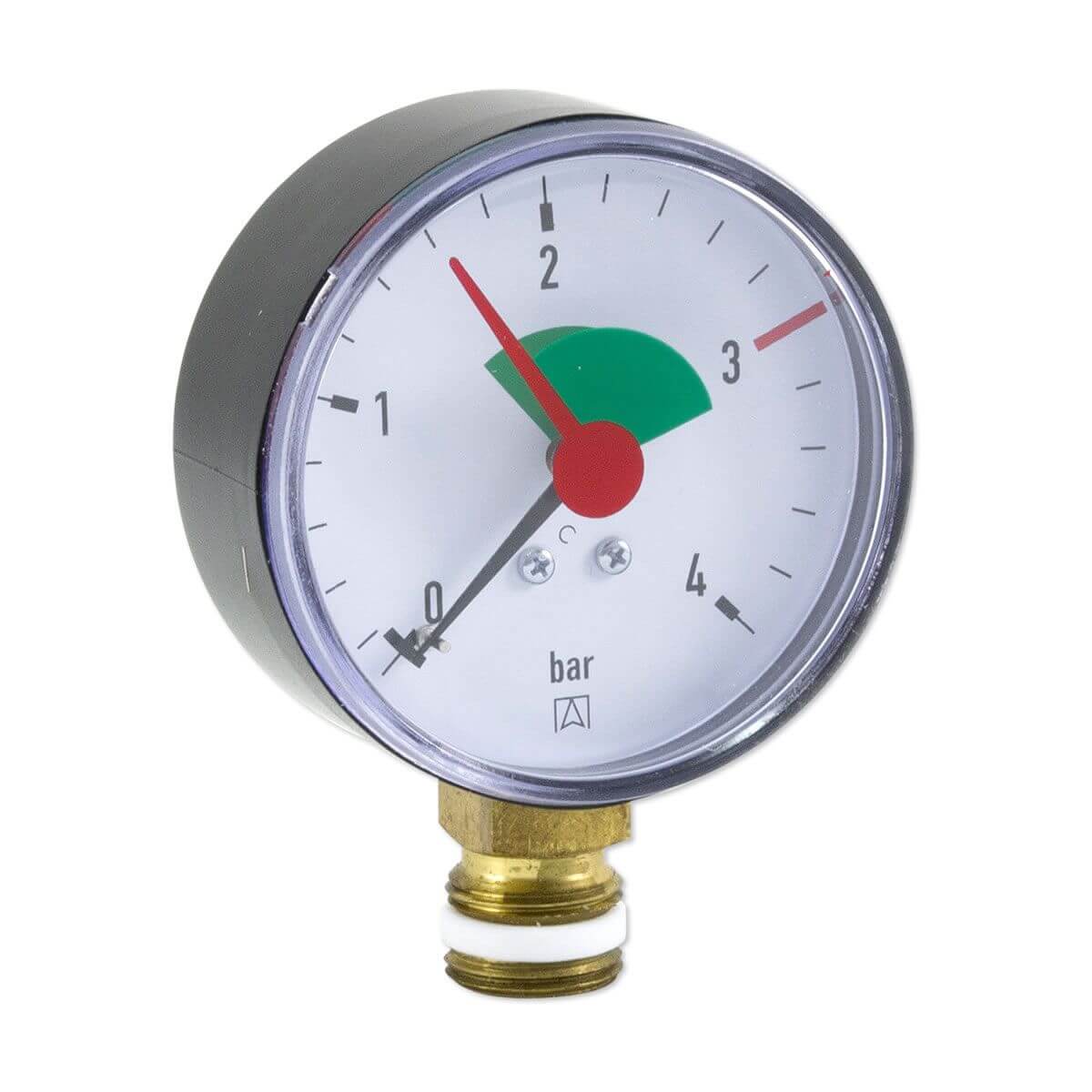 AFRISO Manometer HZ 63 radial 3/8'' AG rote Markierung 3,0 bar