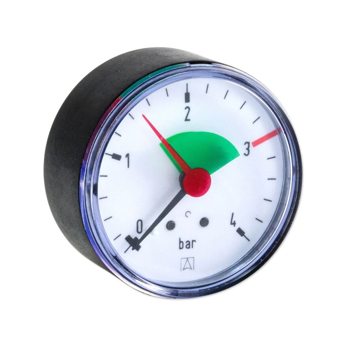 AFRISO Manometer HZ 50 axial/exzentrisch 1/4'' AG rot ab 3,0 bar