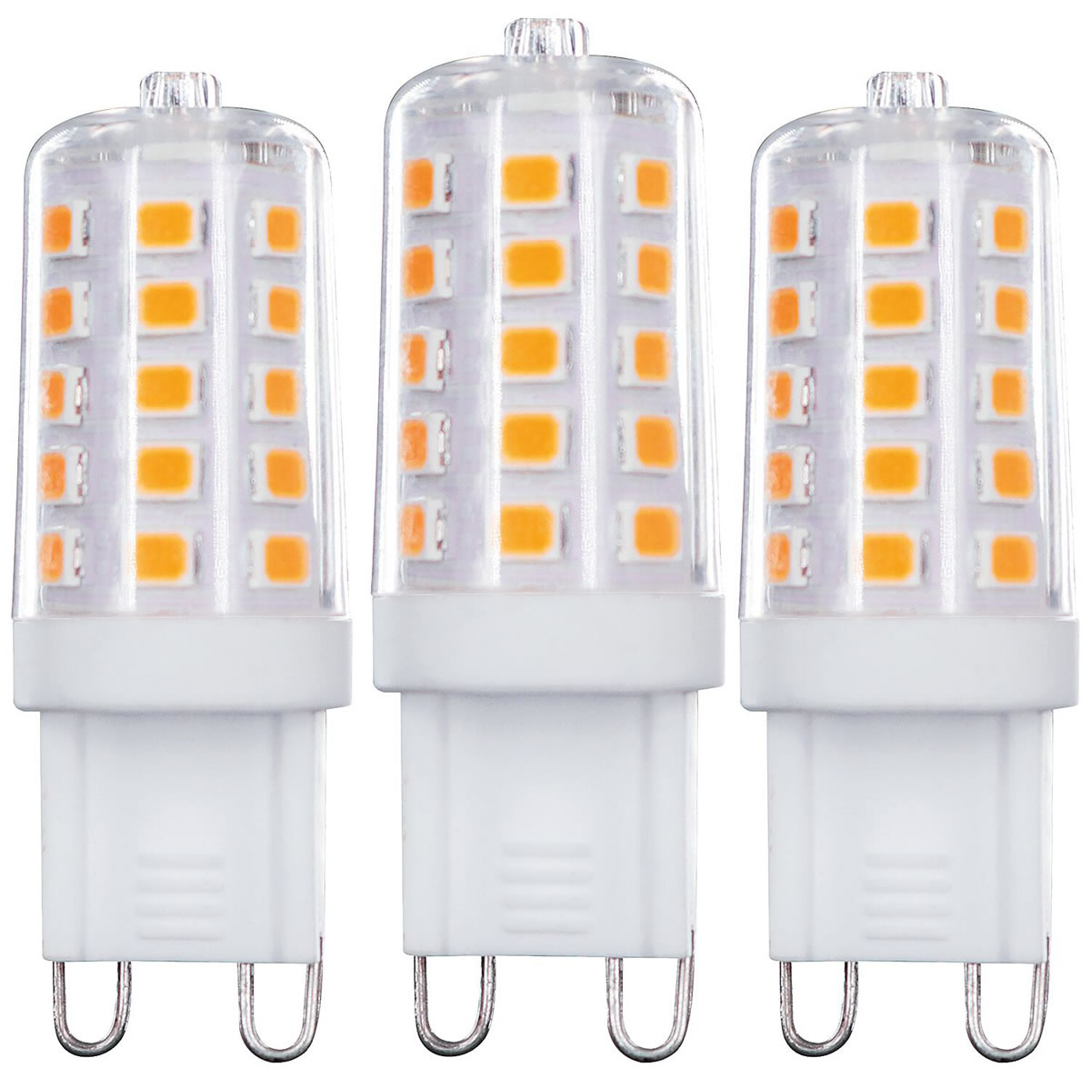 LED's light LED SMD Leuchtmittel - Korn G9, 3.5W, 2700K, Klar, Dimmbar - 3er Pack - 300 lm