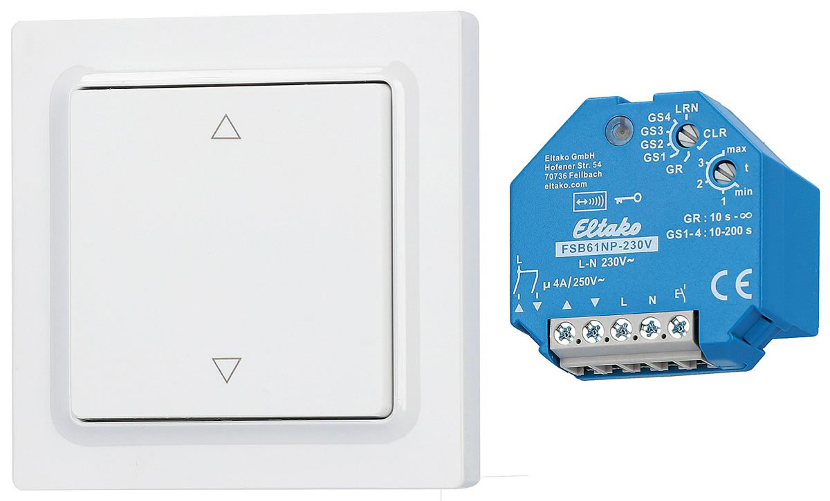 Funk-Schalter-Set, Jalousie mit Funktaster für Standart 55 Eltako, BPB55