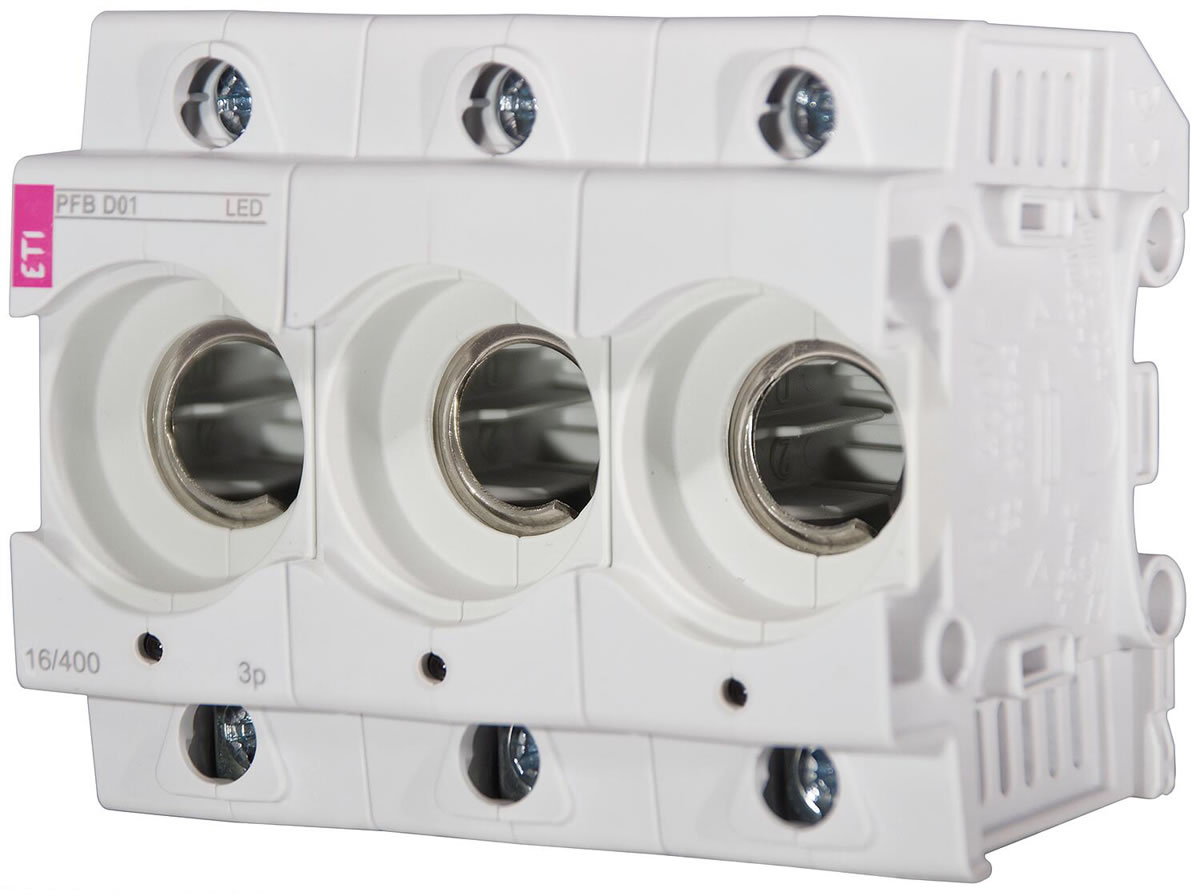 ETI Neozed D01 Sicherungssockel 3-polig mit LED, PFB D01 3p LED, REG