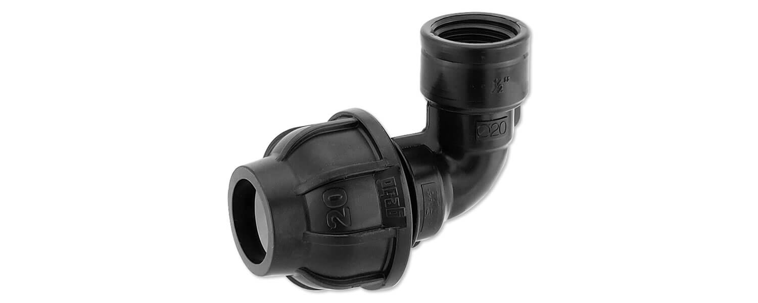 GEBO-Plast-Klemmverbinder Winkel 90° - 20mm x 1/2'' IG