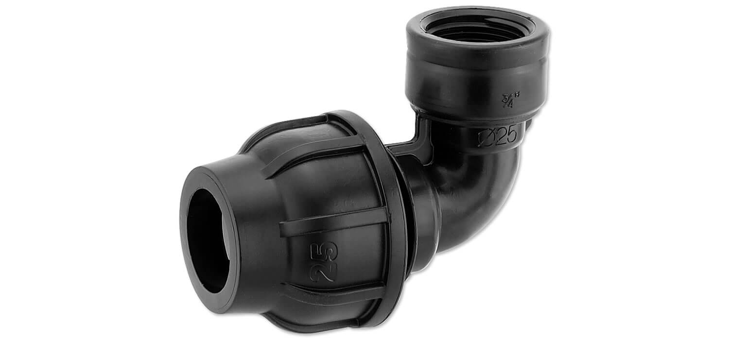 GEBO-Plast-Klemmverbinder Winkel 90° - 25mm x 3/4'' IG