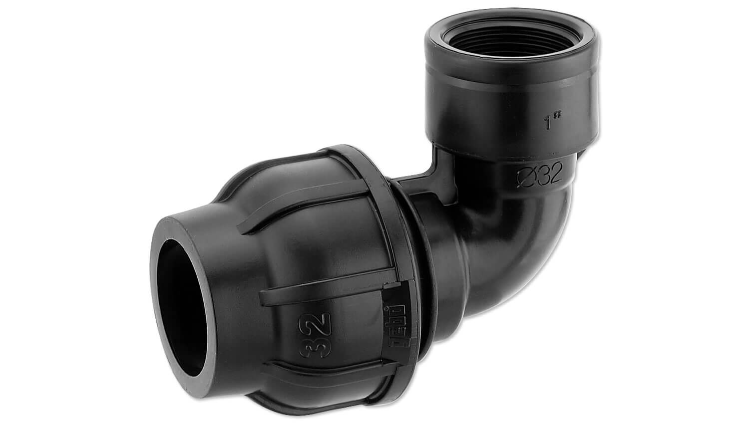 GEBO-Plast-Klemmverbinder Winkel 90° - 32mm x 1'' IG