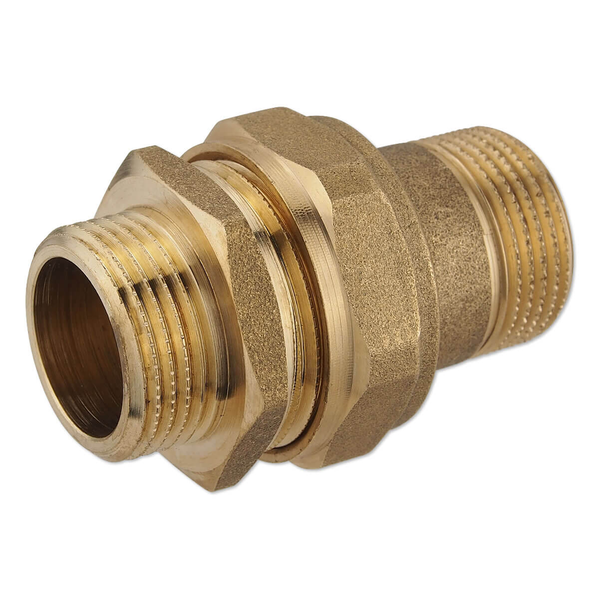 Messing Gewindefitting-Verschraubung 1/2'' AG x 1/2'' AG - flachdichtend (Rohrsysteme) | heima24.de
