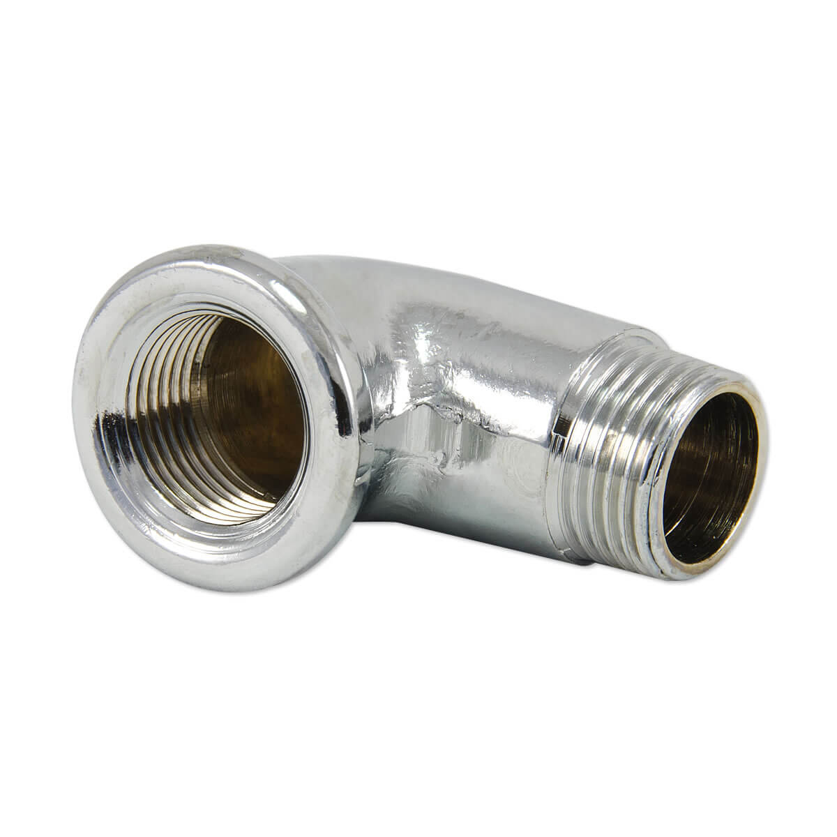 Messing Gewindefitting-Winkel 90° - 3/8'' IG x 3/8'' AG - verchromt
