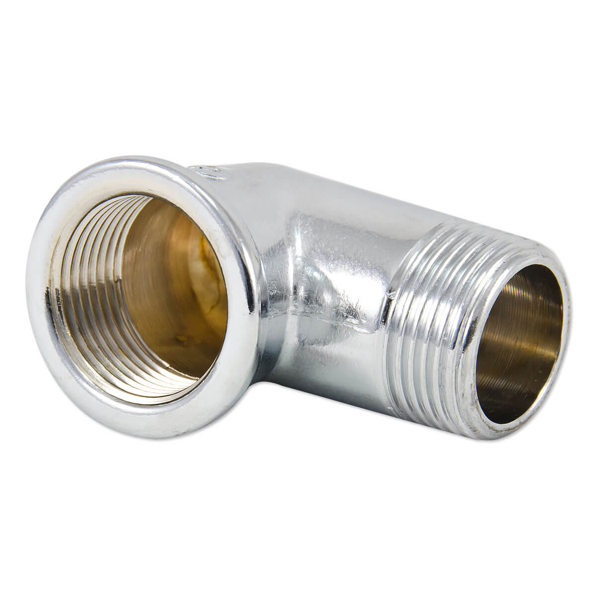 Messing Gewindefitting-Winkel 90° - 3/4'' IG x 3/4'' AG - verchromt