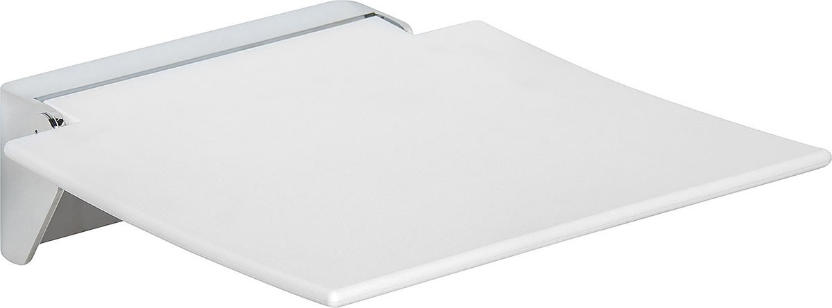 Klappsitz Hewi System 900, chrom/weiß, 350 x 373 mm - 950.51.20590 98