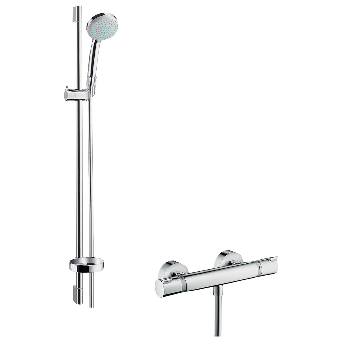 Brausethermostat-Set Hansgrohe Ecostat Comfort Brausestange 900 mm ...