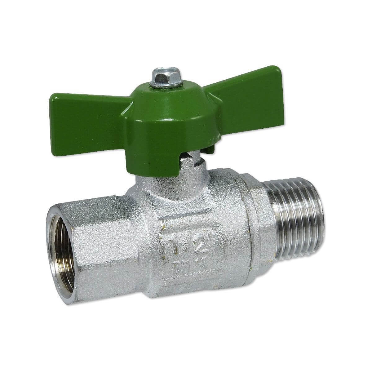 Kugelhahn 1/2'' IG x 1/2'' AG - DN 15 - mit Flügelgriff grün