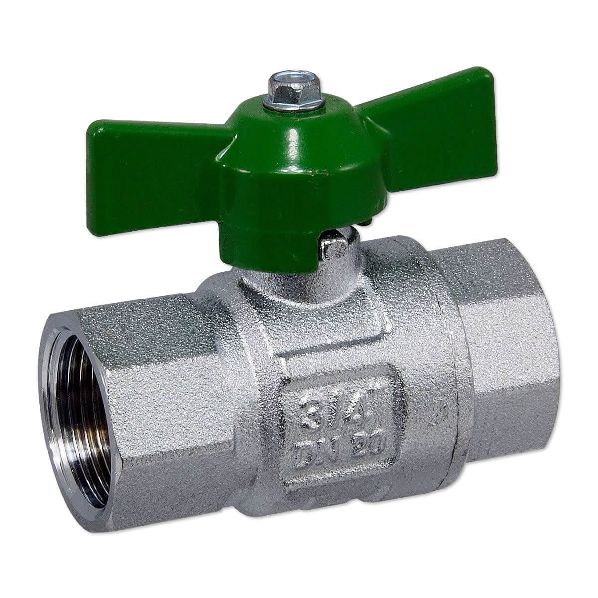 Kugelhahn 3/4'' IG x 3/4'' IG - DN 20 - mit Flügelgriff grün