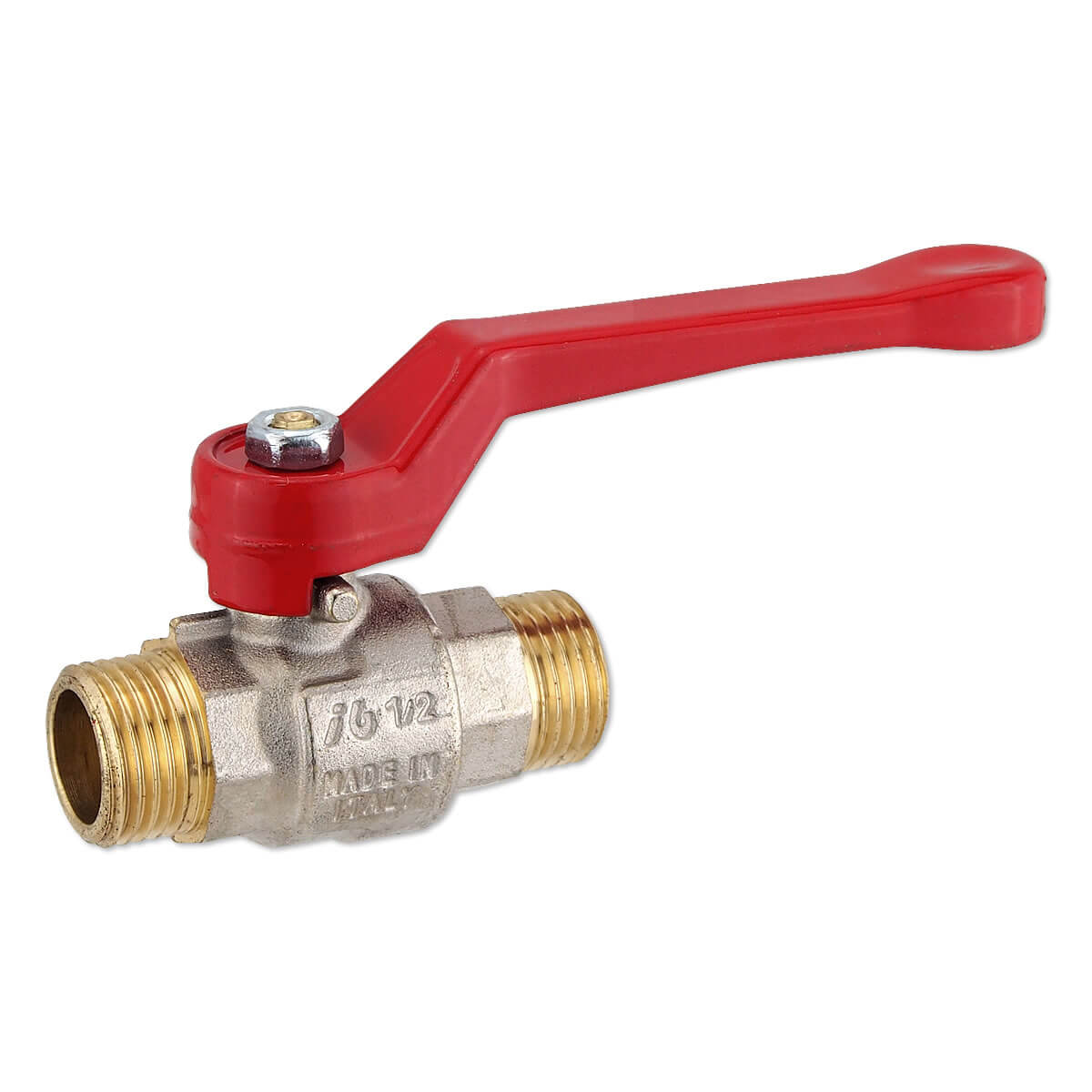 Kugelhahn 1/2'' AG x 1/2'' AG - DN 15 - mit Hebelgriff rot
