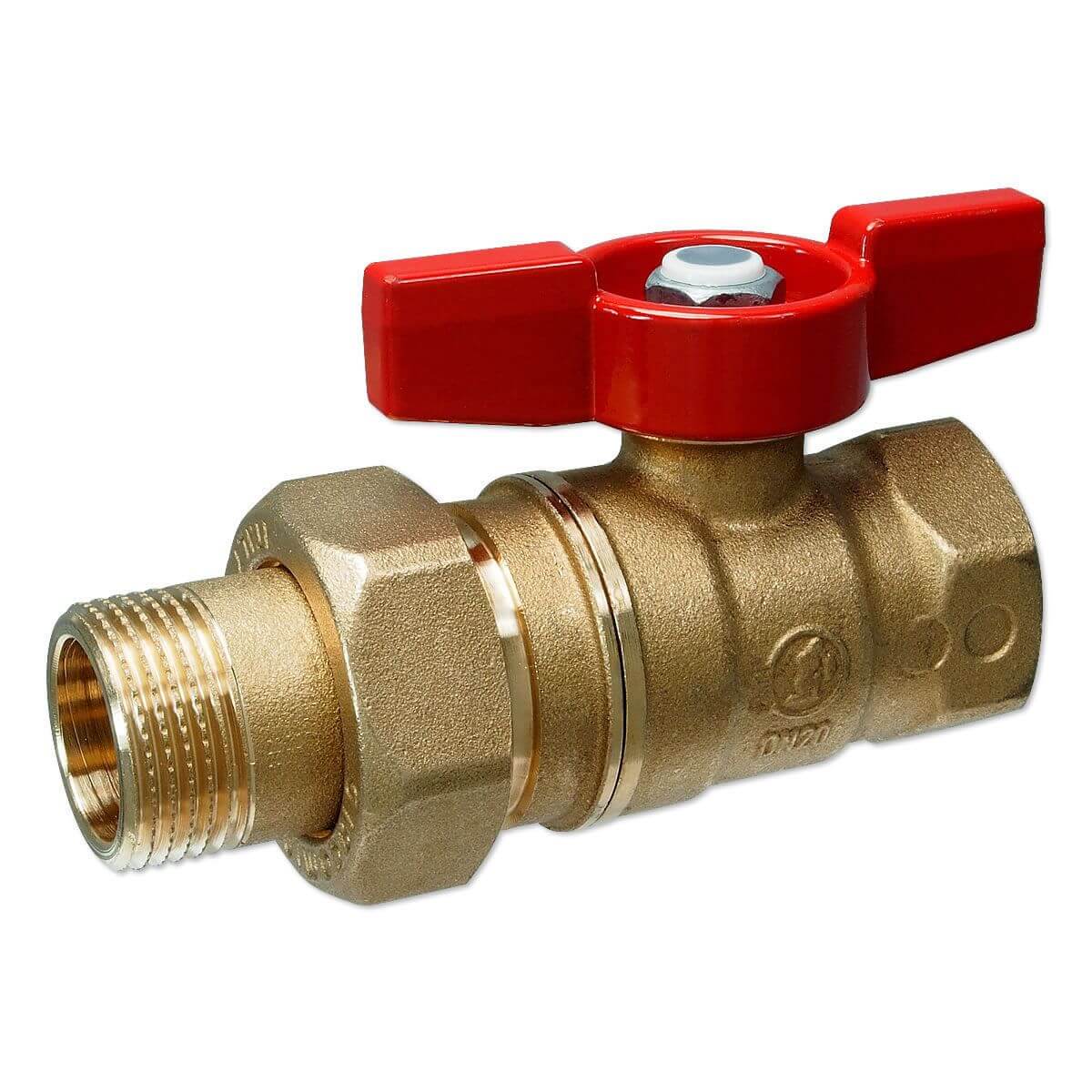 Kugelhahn mit Verschraubung 3/4'' IG x 1'' AG