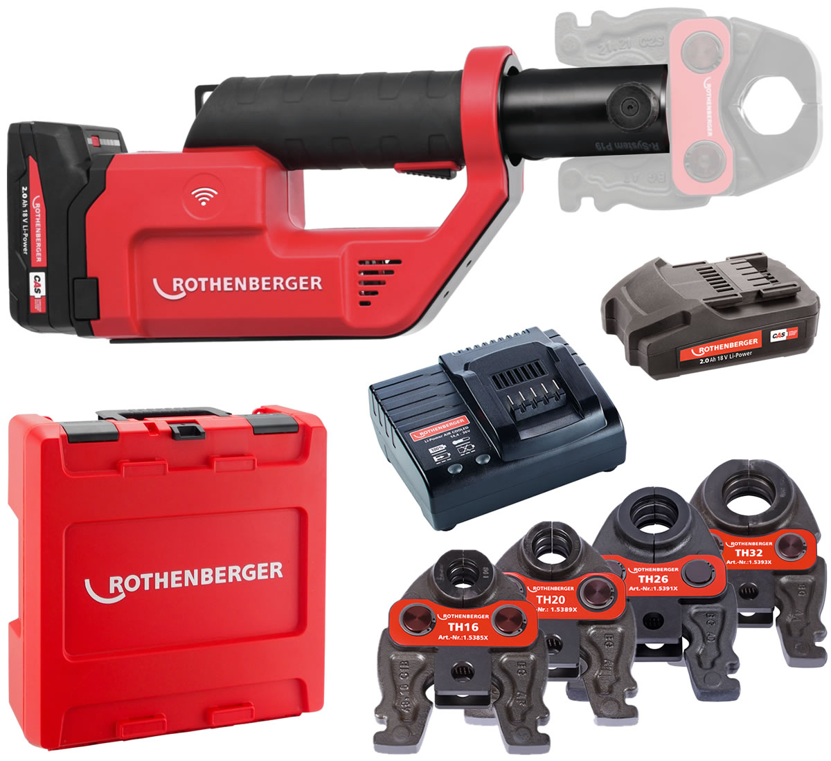 ROTHENBERGER ROMAX Compact 3 inkl. 2 Akkus 2,0 Ah, Schnellladegerät ...