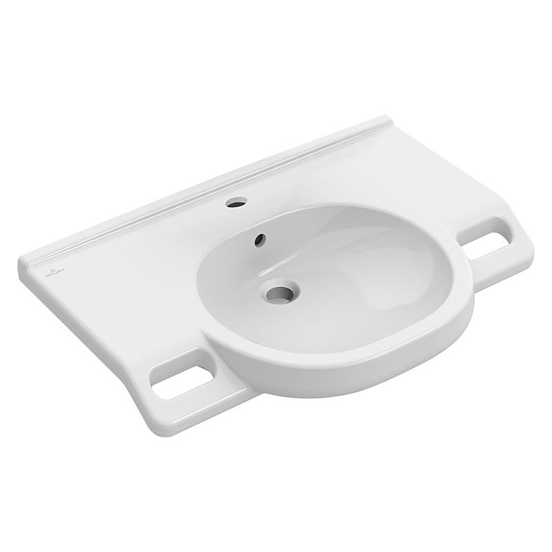 Waschtisch Villeroy & Boch ViCare mit Überlauf, 800 x 550 mm, Hahnloch ...