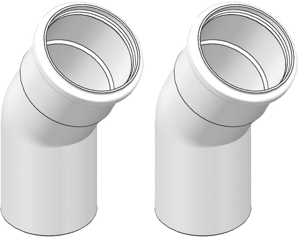 Viessmann Abgasbogen 30 Grad (2 Stück), Ø 80 mm, Kunststoff (PPs) - 7194316