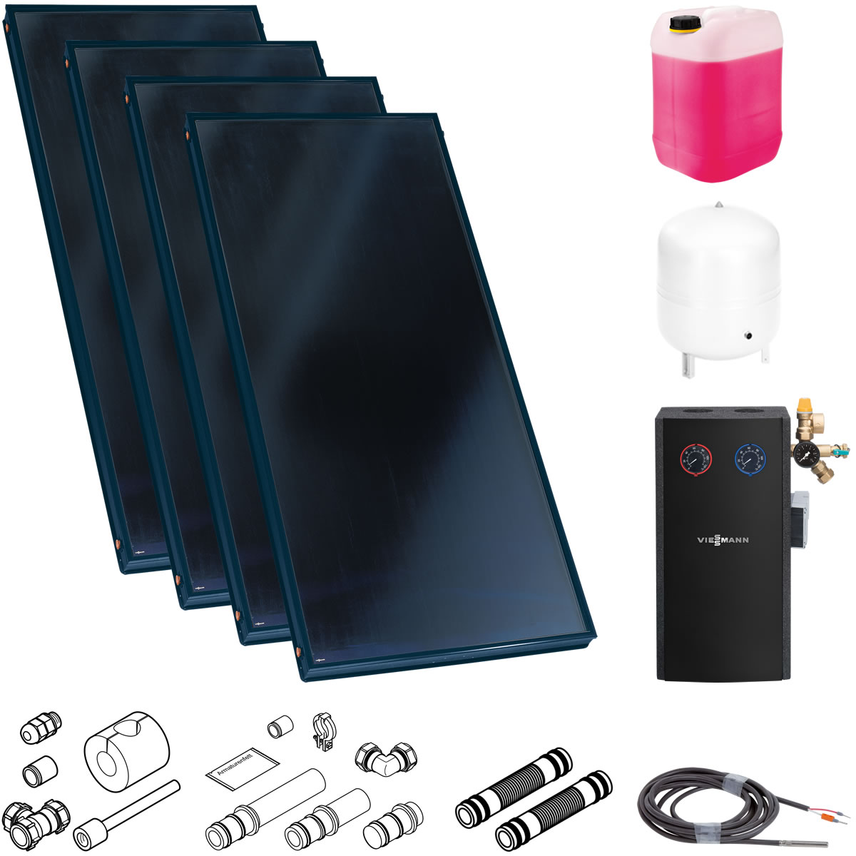 Viessmann Solaranlage mit 4 Stk. Vitosol 200-FM SV2F, Regelung und ...