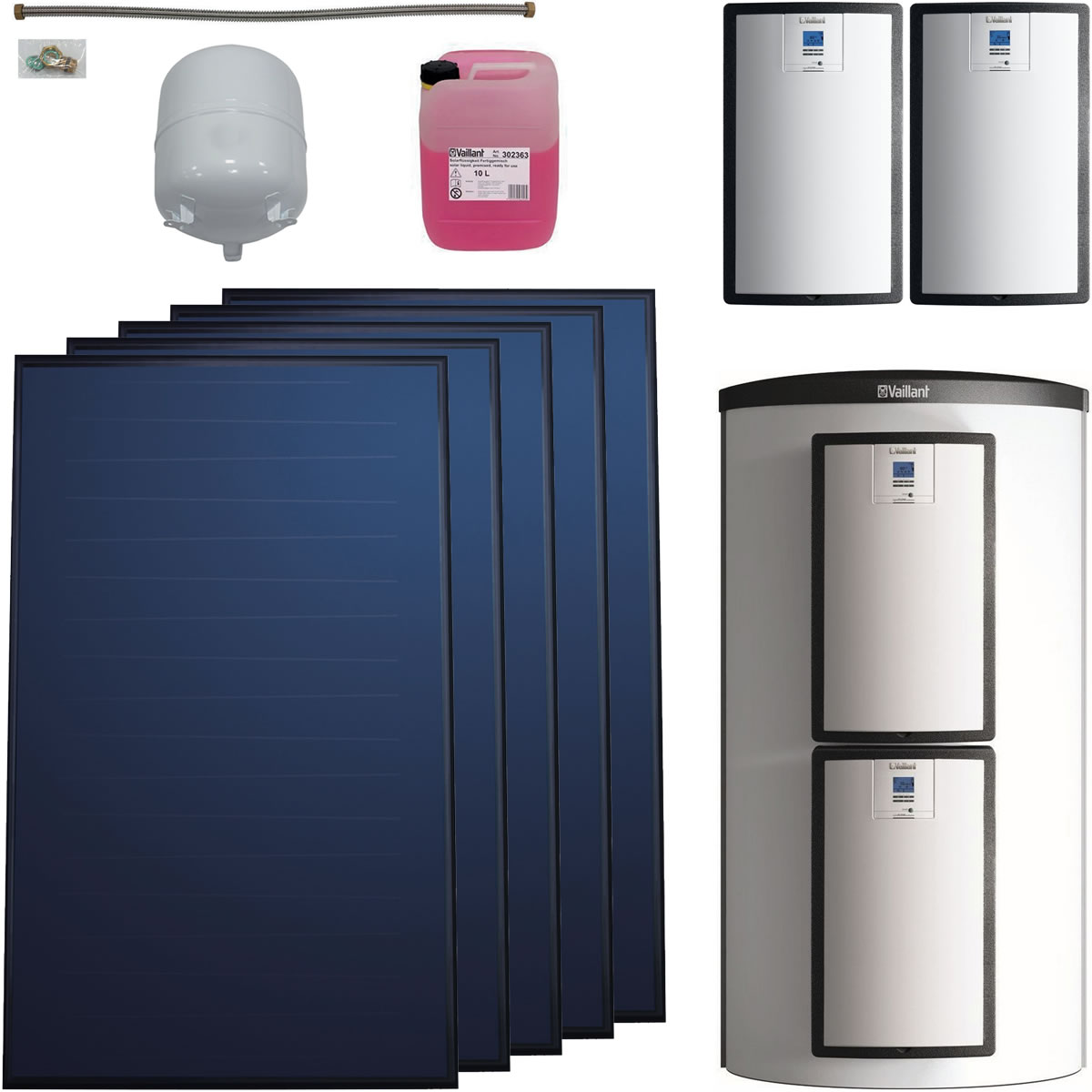 VAILLANT Solarthermie-Paket 9.426/5 - 5 Kollektoren VFK 155 V mit ...