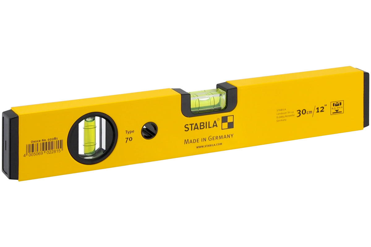 Wasserwaage STABILA Type 70 aus Aluminium - Länge 300 mm - 02281