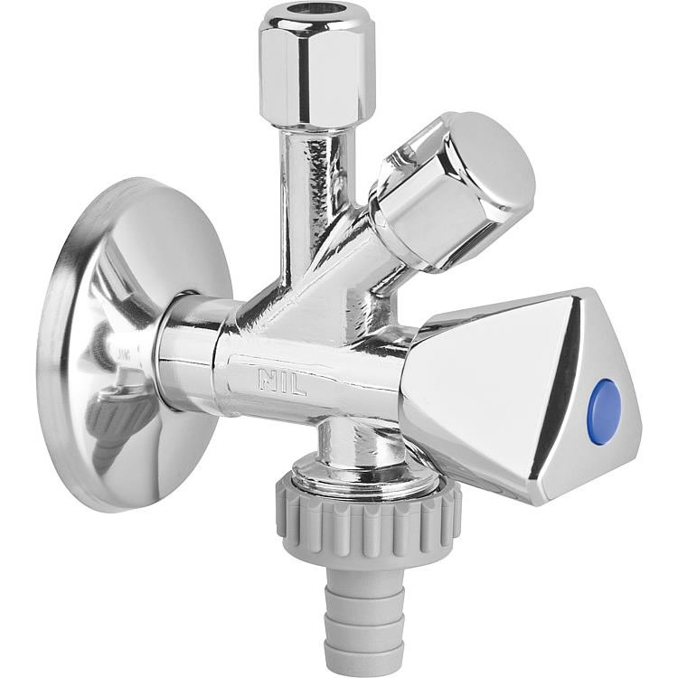 NIL Kombi-Eckventil 1/2'' x 3/4'' x 3/8'' - selbstdichtend, mit ...