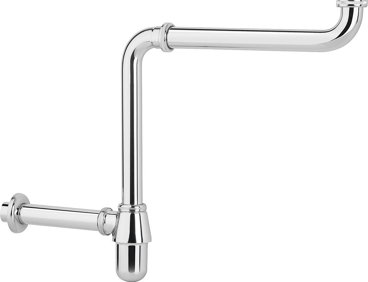 Raumspar-Siphon Messing verchromt - DN32 (1 1/4'')