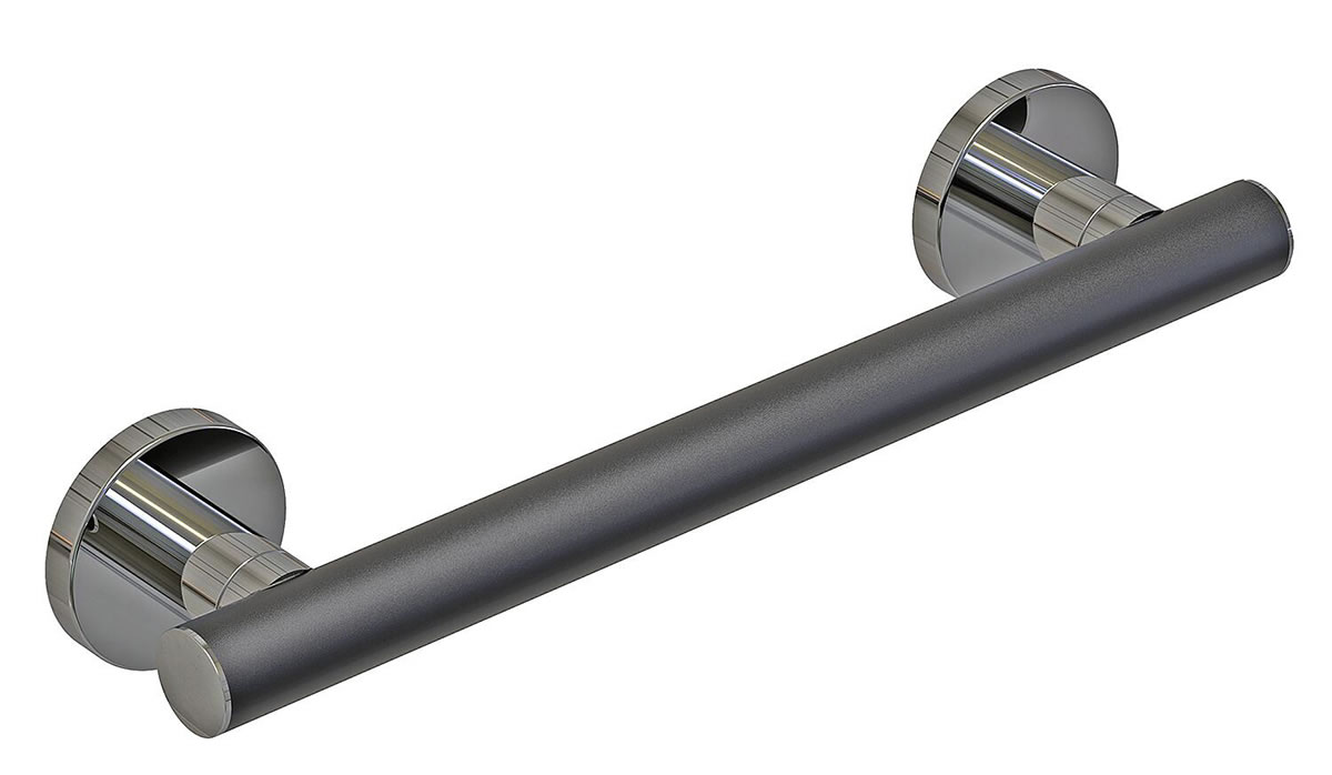 Haltegriff Elida Plus, schwarz matt chrom, 400 x 32 x 87 mm