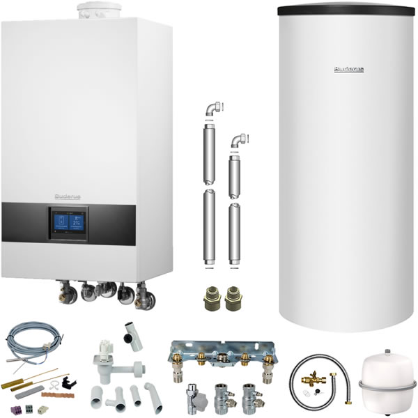 Buderus GB172i.2 Logaplus Gas-Brennwert Paket W22 mit Regelung BC400 ...