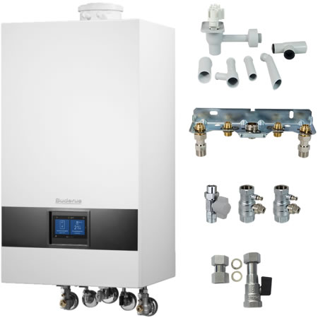 Buderus GB172i.2 KD Logaplus Gas-Brennwert Paket W25 Aufputz mit ...